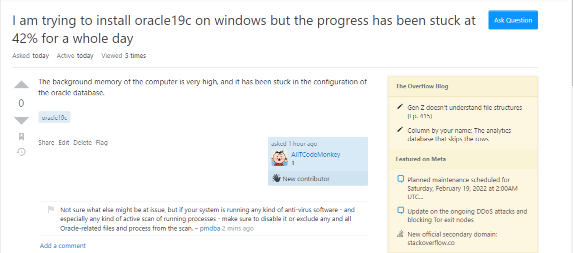 Win10 安装oracle数据库，oracle19c进度滞留在42oracle11g进度滞留在46！ Csdn社区