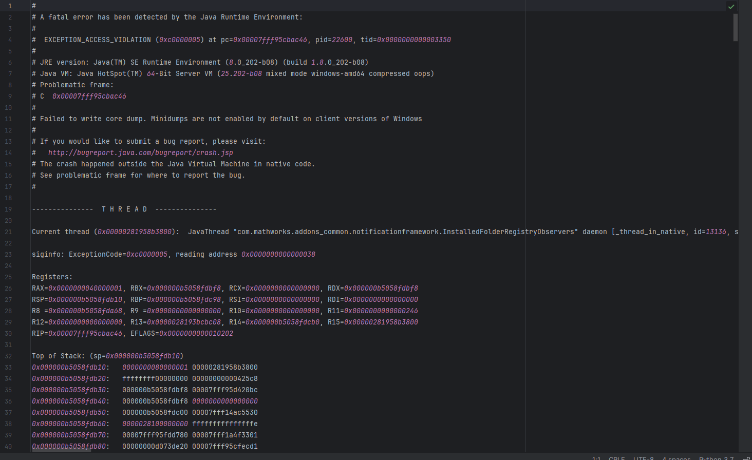 遇到hs_err_pid22600.log这个日志文件，请问如何解决，详情见下：-CSDN社区